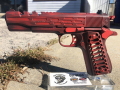 Custom 1911 gets laser cut and Distressed - Toms Custom Guns