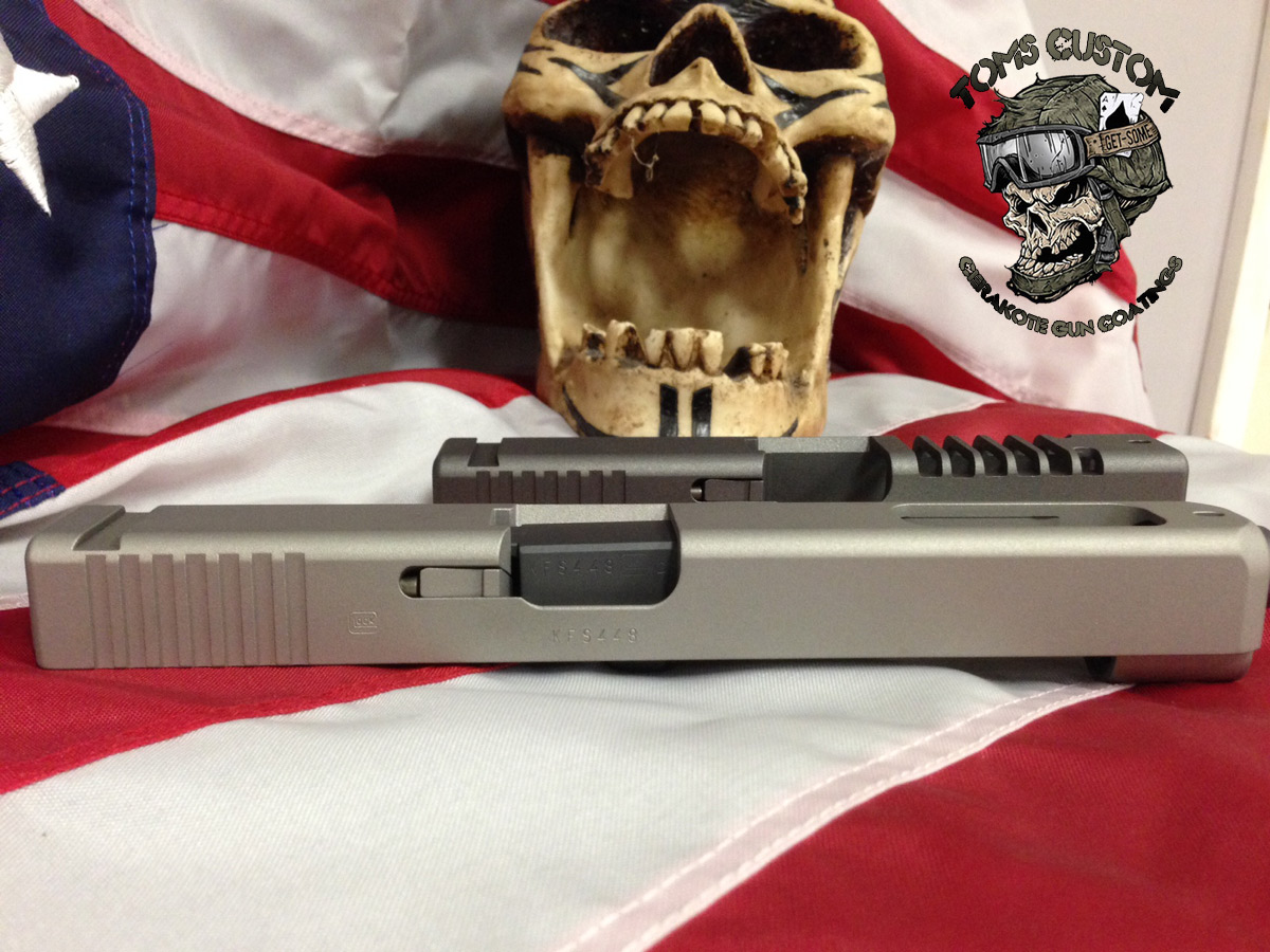 2 Glock Slides in different colors and a Barrel - Toms Custom Guns