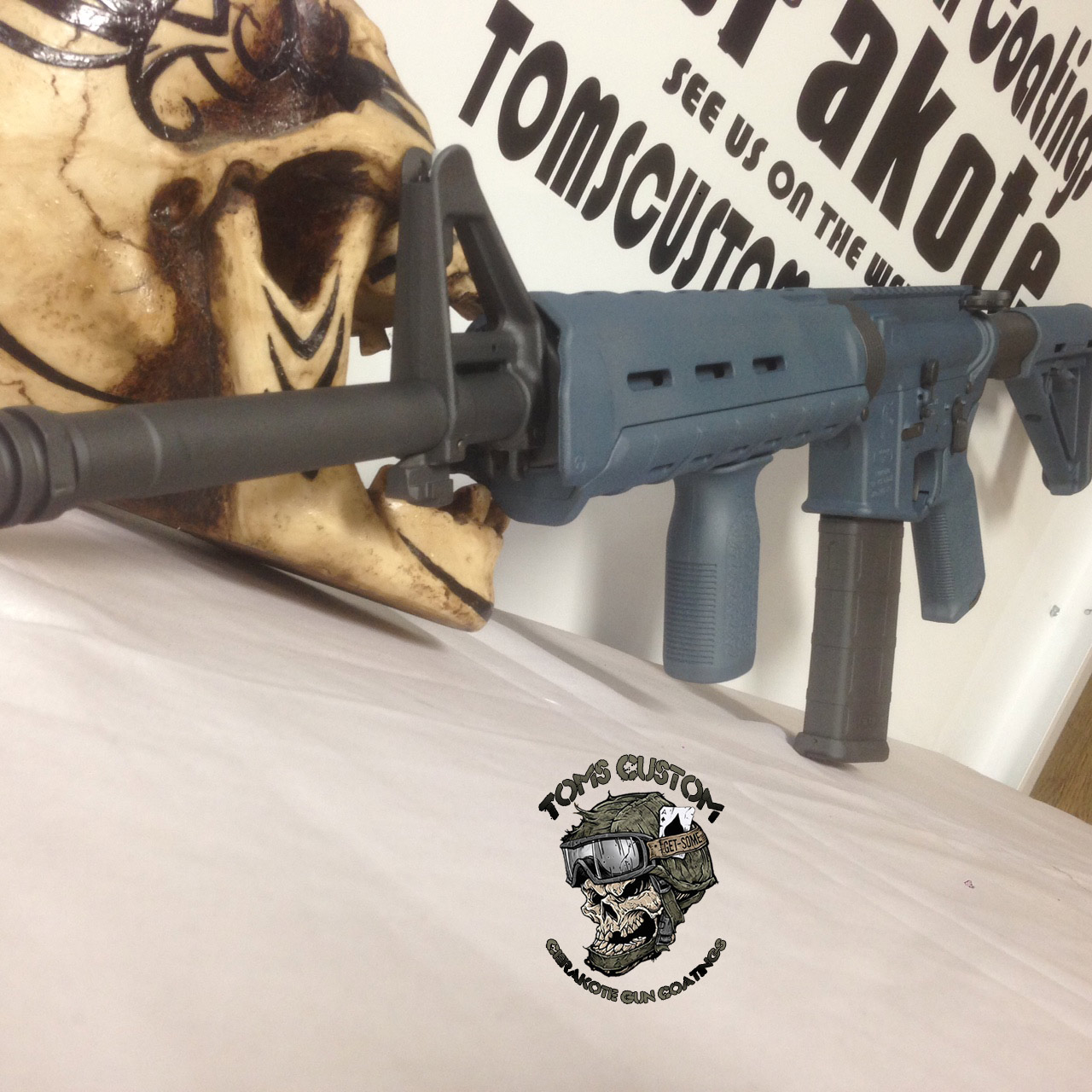 Bushmaster Blue Titanium and Sniper Gray - Toms Custom Guns
